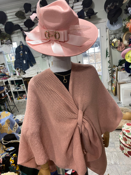 Pink Crossover Shawl – Hats by Katie